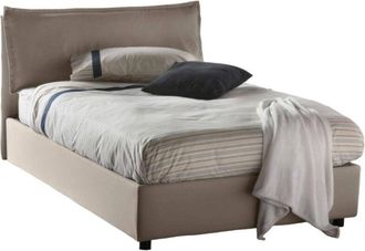 Dmora Quadratisches und halbes Bett Daalt, Containerbett mit Stoffbespannung, 100% Made in Italy, Front&ouml;ffnung, inklusive Matratze 120x200 cm, Turteltaube
