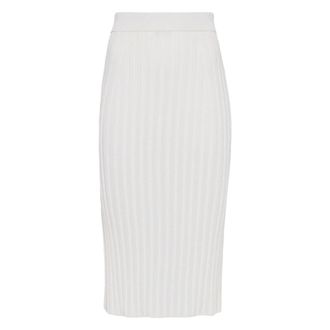 Joseph Satin Rib Skirt - - Skirts - Damen - Wei&szlig; - M