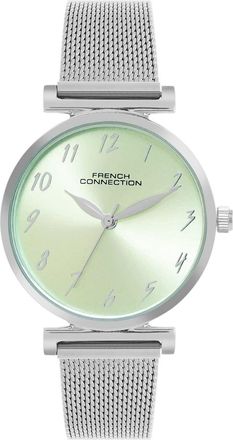 French Connection Analoge Armbanduhr f&uuml;r Damen, Netz Riemen, Alltag (Seegr&uuml;n)