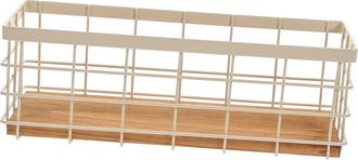 BESPORTBLE Eisen draht Aufbewahrungskorb Metallkorb mit Hohlstruktur Großer Desktop Organizer für Küche Bad Büro Hängend oder Stehend Mattweiß Stilvoll und Platz