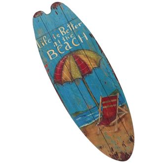 OSALADI H&auml;ngende Surfbrett Wanddekoration Rustikales Strand Dekoschild Farbige Sommer und Hausbar Deko Sicher und Langlebig f&uuml;r Innen und Au&szlig;enbereiche