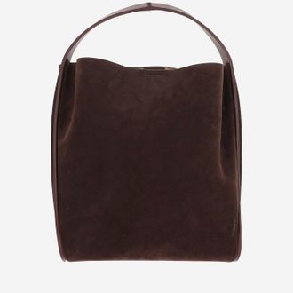 Jil Sander Womens Suede Shoulder Bag Brown Calf Leather