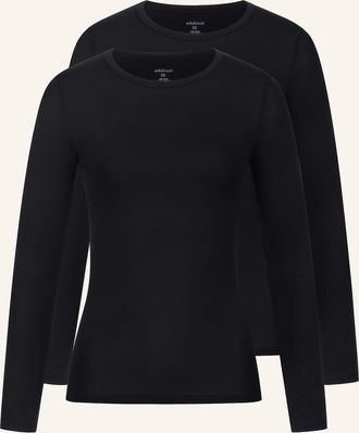 erlich textil Erlich Textil 2er Pack Light Touch Schmales Langarmshirt Mit Lyocell - Seidig Weich schwarz