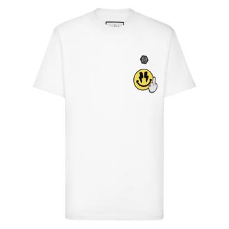 Philipp Plein T-shirt Rundhals SS Smile - - Tops - Herren - Wei&szlig; - 3XL