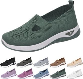 Generic Chaussures orthop&eacute;diques tiss&eacute;es respirantes &agrave; semelle souple pour femme - Chaussures de marche d&eacute;contract&eacute;es &agrave; enfiler - Soutien de la vo&ucirc;te plantair