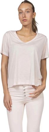 Dondup Femme, Tops, Rose, Taille: 36 FR T-shirt &agrave; col en V coupe classique