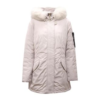 Peuterey Gef&uuml;tterte Jacke mit Echtpelzbesatz - - Jackets - Damen - Beige - 3XL