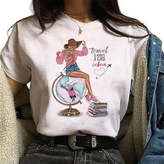 Keephen Chic Mode Filles Impression 3D T-Shirts pour Femmes Casual &Eacute;t&eacute; Manches Courtes Col Ras du Cou Pullover Blouse Tops