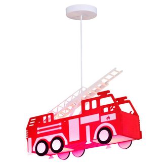 Globo Lighting RGB LED Kinder Feuerwehr Auto H&auml;nge Pendel Decken Lampe Leuchte Farbwechsler Fernbedienung DIMMBAR Beleuchtung