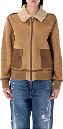 Ralph Lauren Femme, Vestes, Beige, Taille: 36 FR Morrison Shearling Jacket