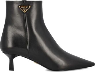 Prada bottines à plaque logo - Noir