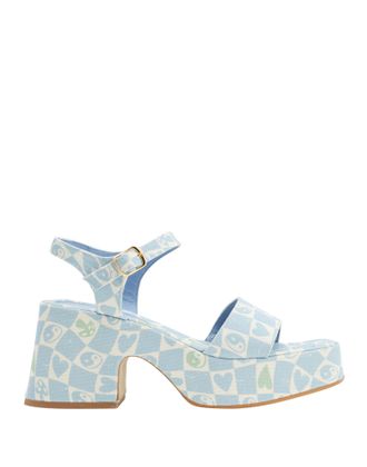 8 by YOOX PRINTED CANVAS PLATFORM SANDALS