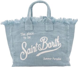 MC2 Saint Barth Femme, Sacs, Bleu, Taille: ONE Size Vanity Linen Tote Bag