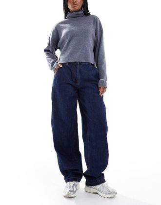 Miss Selfridge Jean ample &agrave; surpiq&ucirc;res-Bleu