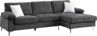 Habitat et Jardin Canap&eacute; dangle droit en tissu chenille Jade - 3 places - Gris