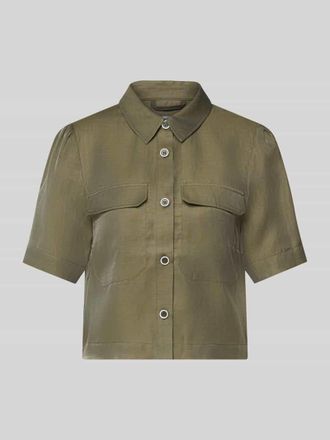 More & More Regular Fit Bluse aus Lyocell-Mix mit Brusttaschen