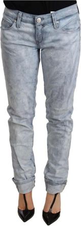 Acht Acht, Femme, Jeans, Bleu, Taille: W26 Pantalon en denim avec ourlet pli&eacute;