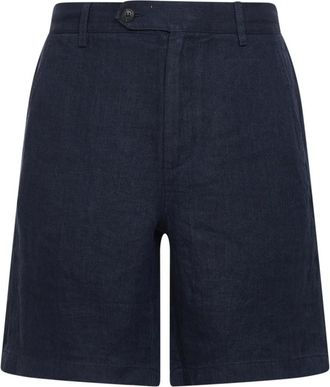 MC2 Saint Barth Homme, Shorts, Bleu, Taille: L Linen Herringbone Shorts