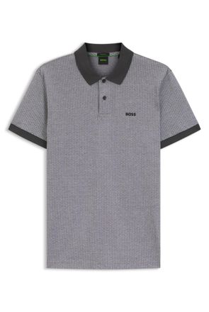 BOSS Herren Polo TL Poloshirt aus Baumwoll-Piqu&eacute; mit Punkte-Print Dunkelgrau XXXL
