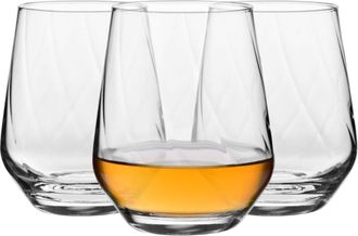 Krosno Strukturierte Trinkgläser, 3er-Set, Wasser und Saft, Wein und Cocktails, 400 ml, Splendour Lumi-Kollektion, ideal für den täglichen Gebrauch, Trinkglä