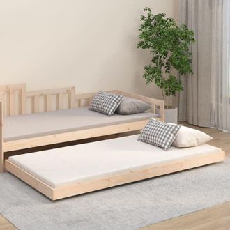 vidaXL Vidaxl - Cadre de lit 90x200 cm en bois de pin massif - Lattes en contreplaqu&eacute; pour soutien optimal - Design simple et intemporel