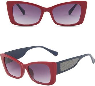 Generic Lunettes de soleil de style tendance pour femmes, forme de jambe large pour femmes, lunettes de soleil de couleur contrastée pour hommes, dégradé noir