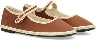 Shoes & Blues Ballerines plates pour femme, design imprim&eacute; uni avec passepoil en contraste, semelle souple et fermeture &agrave; boucle. Id&eacute;al pour le quotidien en mi-sais