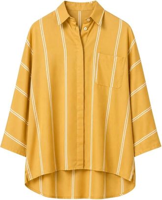 Cruna Femme, Blouses et Chemises, Jaune, Taille: 42 FR Camicia Over Manica Tre Quarti