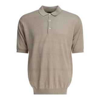 Beams Plus Homme, Tops, Gris, Taille: XL Polo Gris Manches Courtes Coupe Régulière