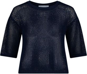 Betty&Co Kurzarmshirt Damen mit Lochmuster (1-tlg)