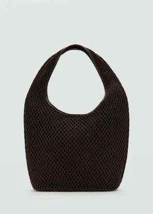 Mango Sac seau en r&eacute;sille chocolat - Femme - Taille unique - MANGO