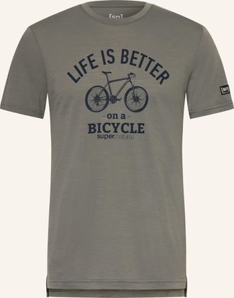 super.natural T-Shirt Better Bike Mit Merinowolle gruen