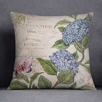 Bonamaison Le Jardin du Lin Kissenhüllen, Cotton, Mehrfarbig, 45x45