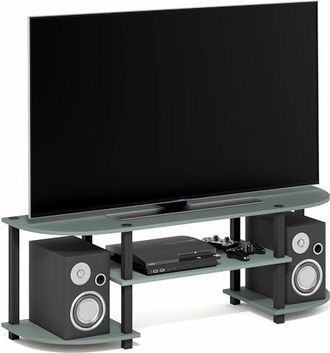 Furinno Turn-S-Tube TV-Schrank, Entertainment-Center f&uuml;r Fernseher bis zu 55 Zoll, TV-Konsole mit abgerundeten Ecken und offenen Regalb&ouml;den, f&uuml;r Wohnzimmer, S