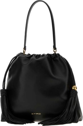 Etro Womens Black Leather Medium Kalispera Bucket Bag N0000 Borse A Mano