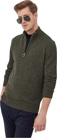 Barbour Tisbury Half Zip Pullover - - Knitwear - Herren - Gr&uuml;n - 2XL