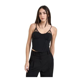 Patrizia Pepe Femme, Tops, Noir, Taille: 42 FR Bustier Top