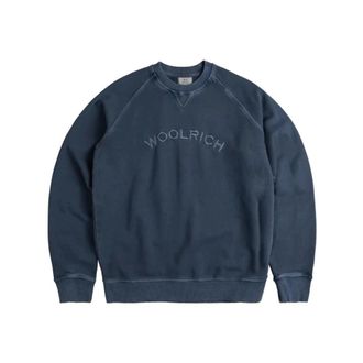Woolrich Schwarzer Varsity Crew Neck Pullover - - Sweatshirts & Hoodies - Herren - Blau - XL