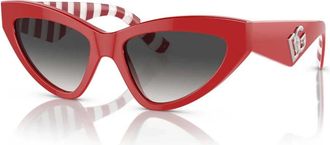 Dolce & Gabbana Femme, Accessoires, Rouge, Taille: 55 MM Lunettes de soleil Cat-Eye