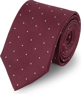 CHARLES TYRWHITT Krawatte aus Seide mit Punkten - Kastanienrot