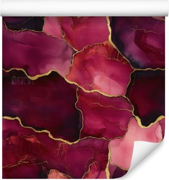 OEM Carta Da Parati Ink Bordeaux, Rosa, Rosso E Bordeaux 50x1000 Cm
