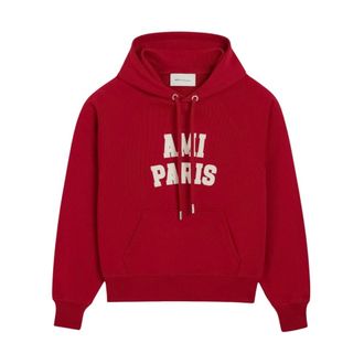 Ami Kapuzenpullover mit Filzstickerei - - Sweatshirts & Hoodies - Herren - Rot - L