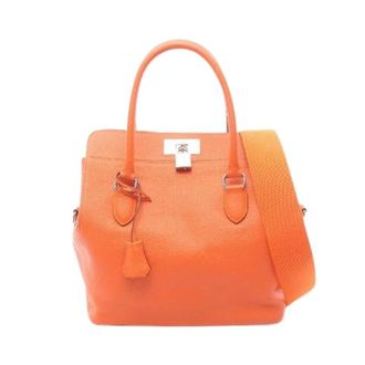 Herm&egrave;s Pre-owned Cuir sacs-main - Femme - Pre-owned - Orange - Taille: ONE Size