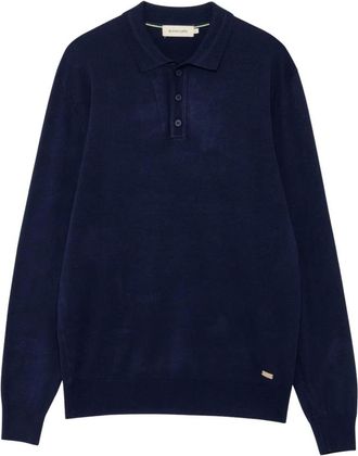 Gianni Lupo Homme, Tops, Bleu, Taille: L Long Sleeve Polo Gl33762