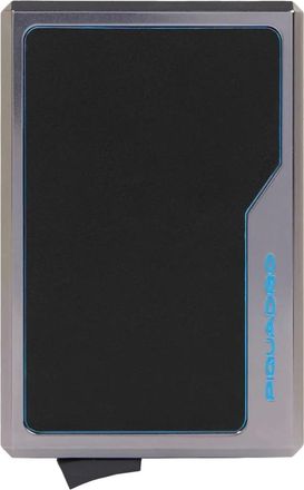Piquadro Homme, Accessoires, Bleu, Taille: ONE Size Porte-cartes MagSafe en aluminium et cuir