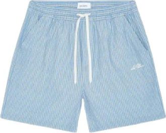 Les Deux Homme, Maillots de bain, Bleu, Taille: M Stan Stripe Seersucker Swim Shorts