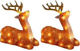 Konstsmide LED Acryl Reh, 24 warm wei&szlig;e Dioden, batteriebetrieben, Innen, 0,48W, 3 x AAA 1.5V (exkl.) - 6215-103 (Packung mit 2)