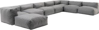 Oviala Oviala - Canap&eacute; dangle modulable 8 places en polypropyl&egrave;ne gris - Dimensions 425x255cm - Traitement d&eacute;perlant pour ext&eacute;rieur - Confort optimal