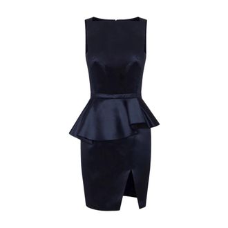 Elisabetta Franchi Minikleid aus Gazar mit R&uuml;sche - - Dresses - Damen - Blau - S