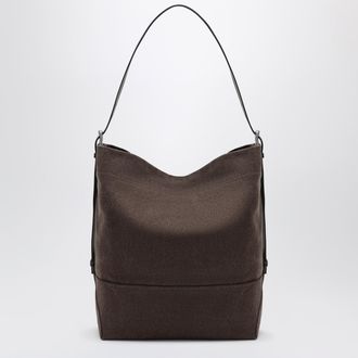 Christophe Lemaire G&uuml;rteltasche aus dunkelbraunem Baumwoll-Canvas